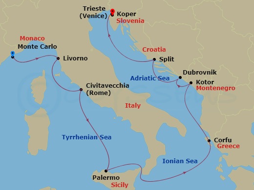 Cruises from Monte Carlo in 2023 & 2024 | CruiseBooking.com